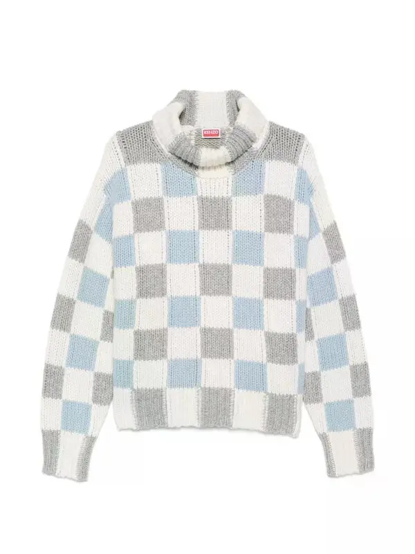 Kenzo Checkerboard Roll Neck Sweater