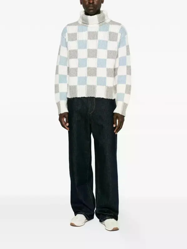 Kenzo Checkerboard Roll Neck Sweater
