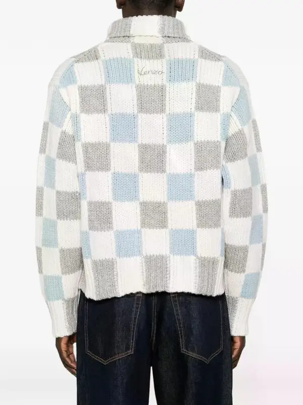 Kenzo Checkerboard Roll Neck Sweater