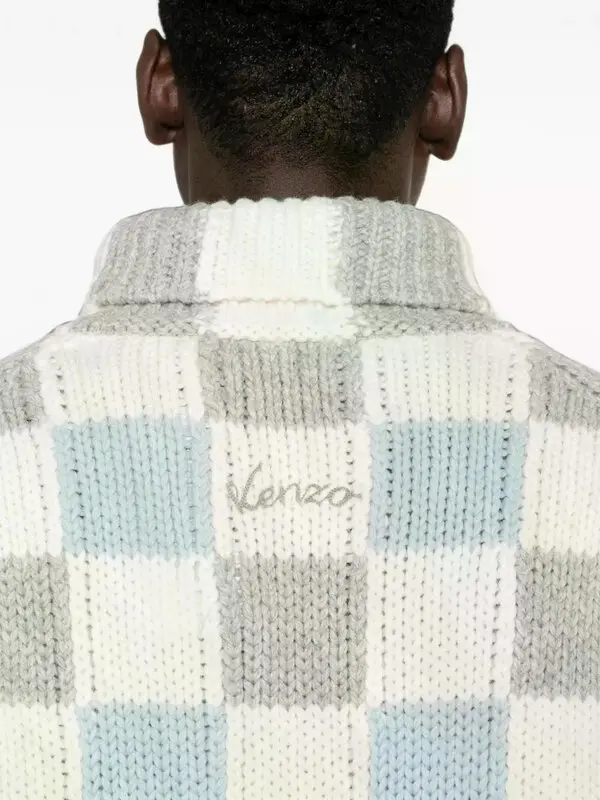 Kenzo Checkerboard Roll Neck Sweater