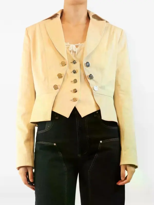 TEMPERLEY LONDON Castell Peplum Jacket - Neutrals