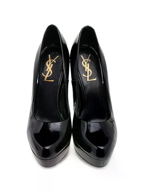 Saint Laurent Platform-heel Leather Pumps
