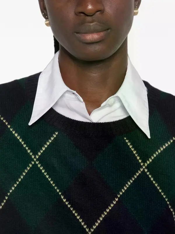 BEYOU Argyle-knit Sweater