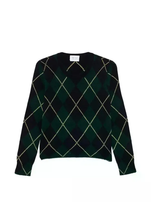 BEYOU Argyle Knit Sweater