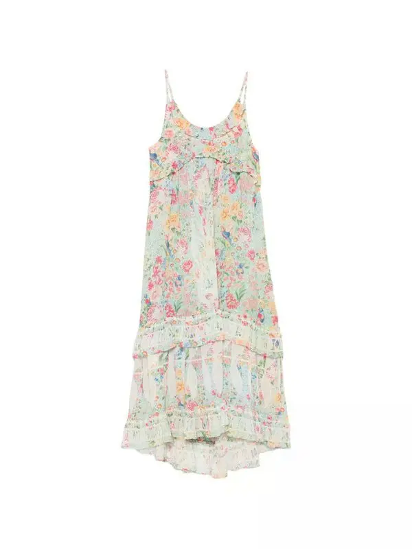 Farm Rio Floral-print Ruffled High-low Dress