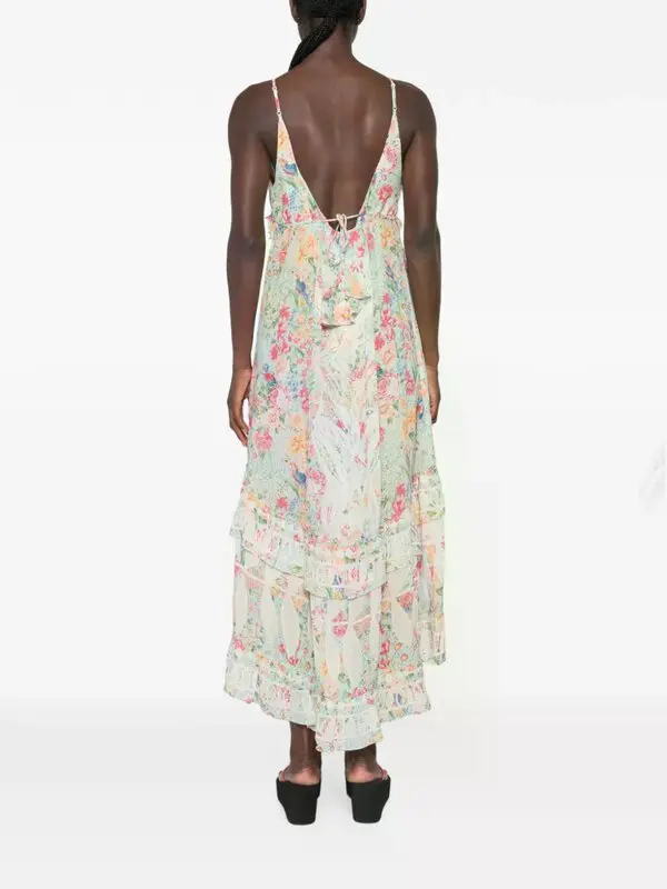 Farm Rio Floral-print Ruffled High-low Dress
