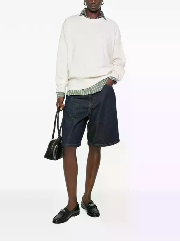 BEYOU Ribbed-trim Sweater