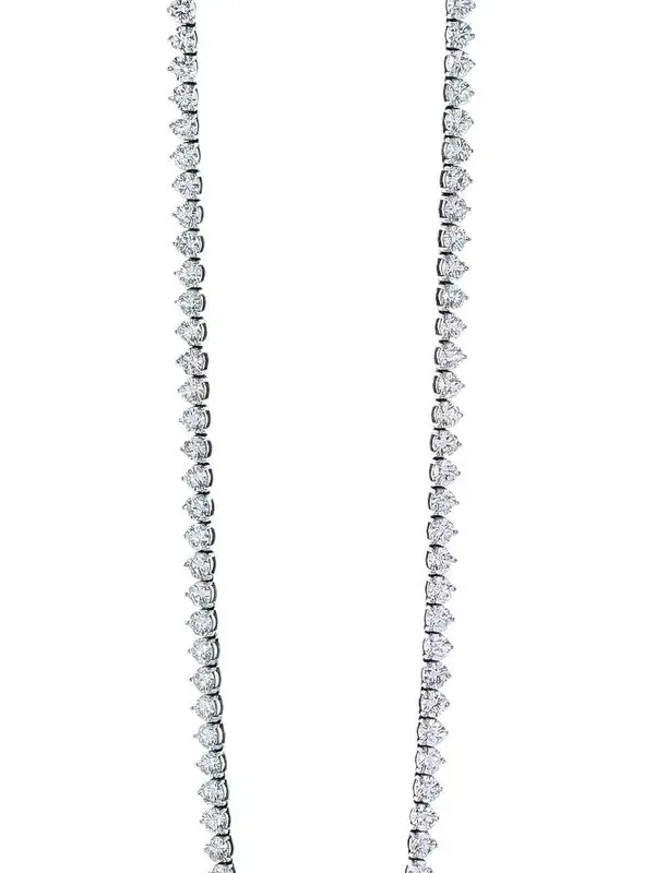 WITH LOVE 14k White Gold Round-cut Diamond Tennis Necklace - Silver