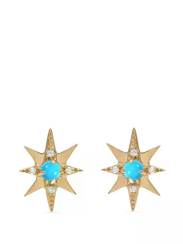 EDEN PRESLEY Star-motif Turquoise Stud Earrings - Gold
