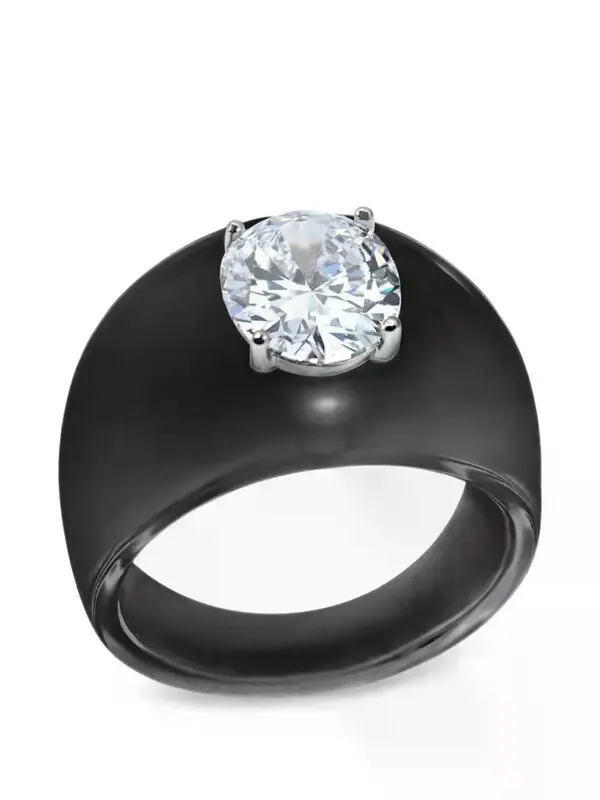 SOLO FOR DIAMONDS Oval-cut Diamond-embellished Ring