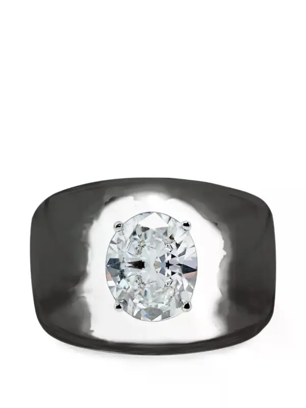 SOLO FOR DIAMONDS Oval-cut Diamond-embellished Ring