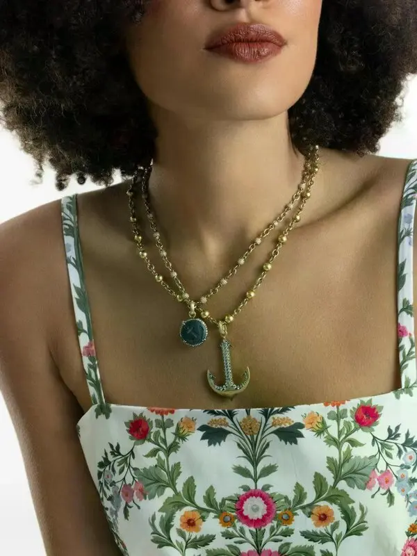 SYLVA & CIE Large Anchor Diamond Pendant