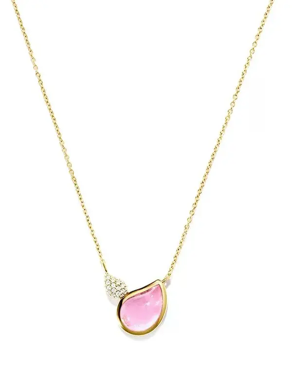 Tamara Comolli Signature 2 Drop Tourmaline And Diamond Necklace - Gold