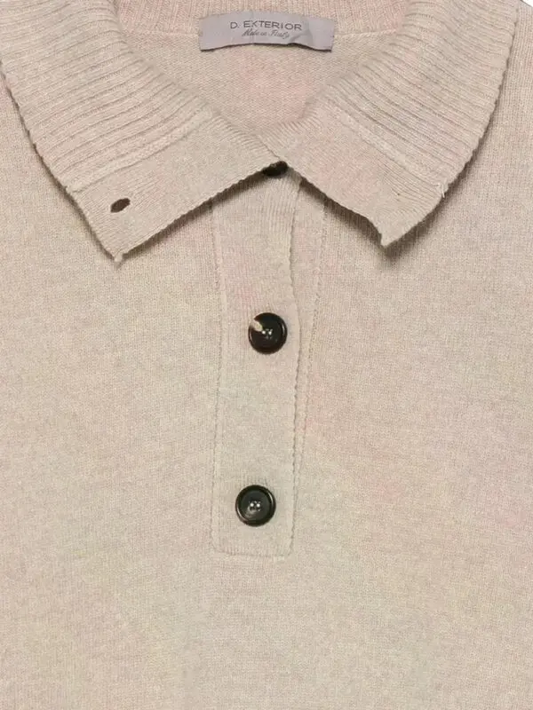D.exterior Fine Knit Polo Collar Sweater
