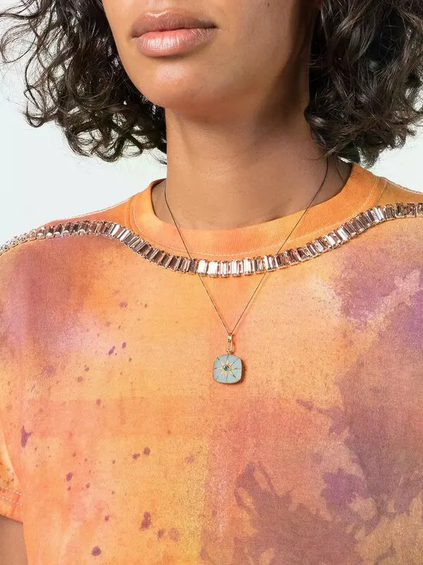 Monica Rich Kosann Enamel Cushion Sapphire Locket Necklace - Blue