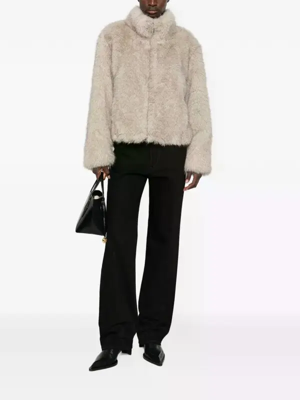 MARCCAIN Faux-fur Funnel-neck Zip-up Jacket