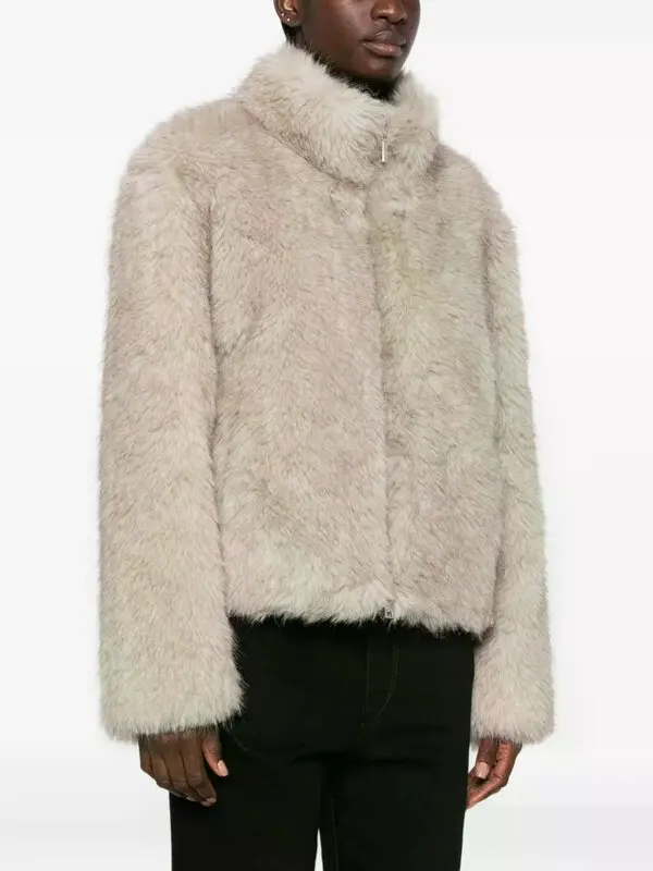 MARCCAIN Faux-fur Funnel-neck Zip-up Jacket