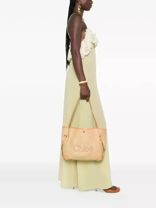 Chloé Clover Raffia Tote Bag - Neutrals