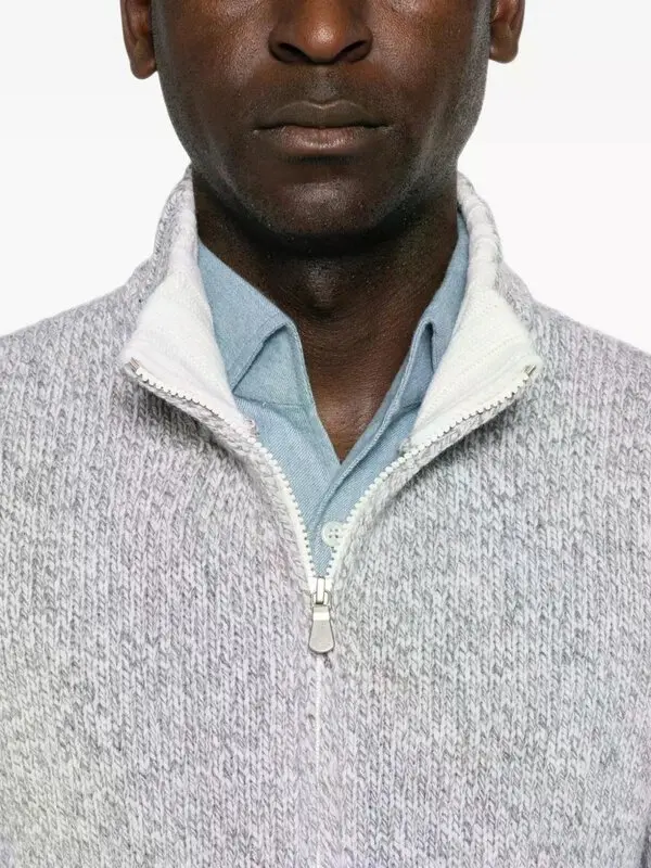 GRAN SASSO Zip-up Marl-knit Cardigan