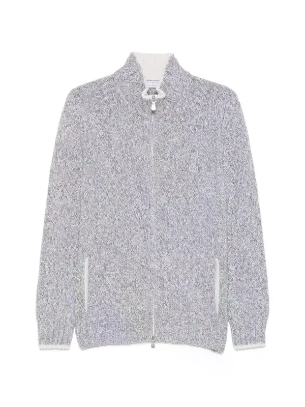 GRAN SASSO Zip-up Marl-knit Cardigan