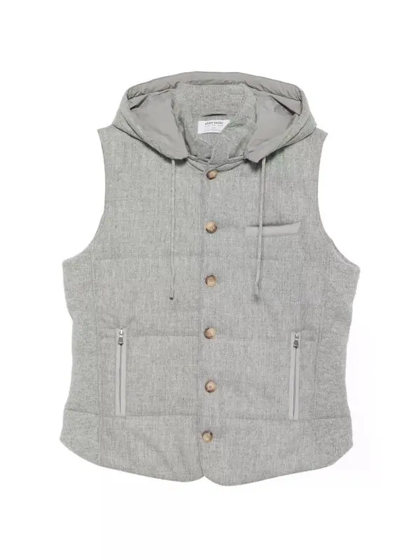 GRAN SASSO Quilted Hooded Gilet - Grey
