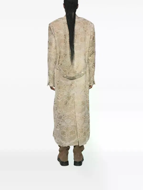 UMA WANG Floral-jacquard Double-breasted Coat