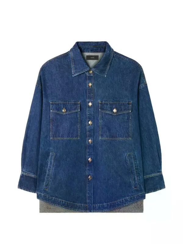 Alanui Tex-hawaii Jacquard-knit Denim Jacket - Blue