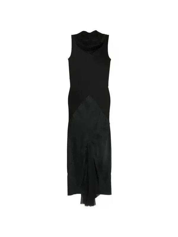 Rick Owens Sleeveless Cowl Neck Midi Dress - Black