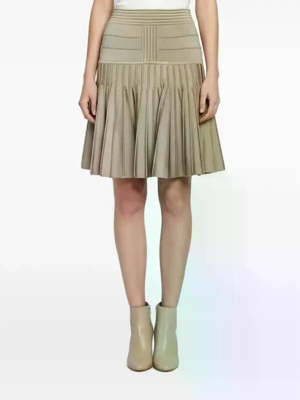 Balmain Pleated Mini Skirt - Neutrals