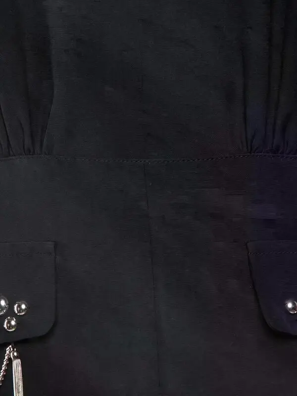 LOUIS VUITTON Crepe V-neck Mini Dress With Crystal Embellishments