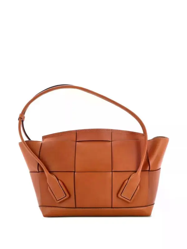 Bottega Veneta Arco Maxi Intrecciato Leather Shoulder Bag - Brown