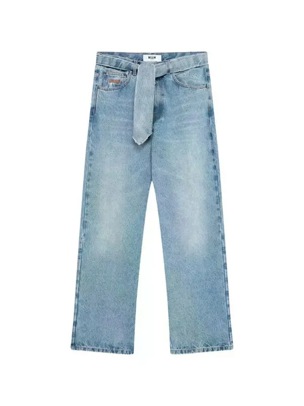 MSGM Tie-waist Straight-leg Jeans