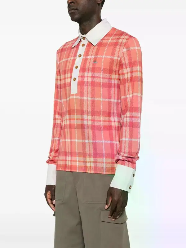 VIVIENNE WESTWOOD Check-pattern Long-sleeve Polo Shirt