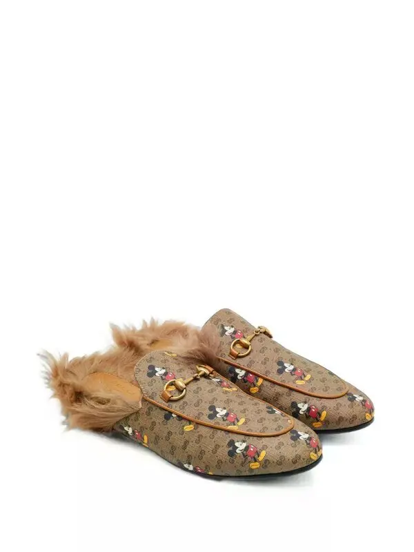 Gucci Mickey Mouse Print Mules