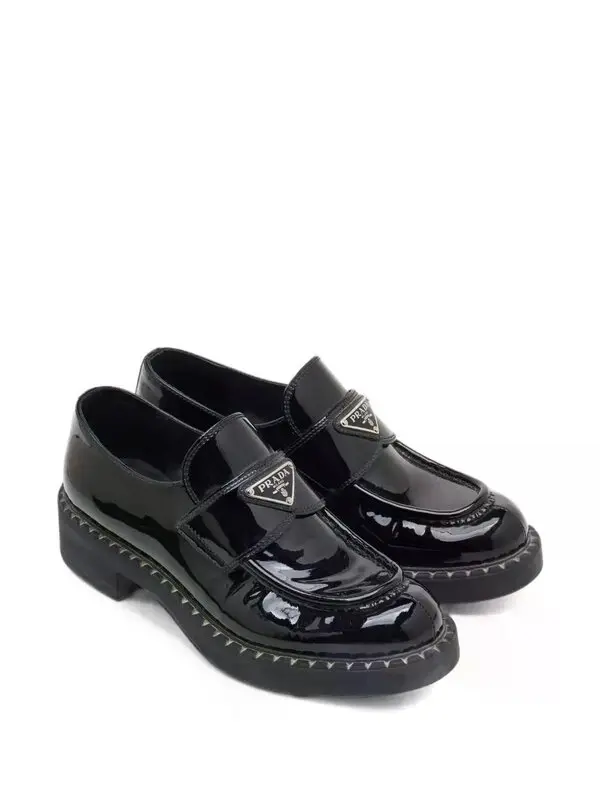 Prada Triangle Logo Platform Loafers