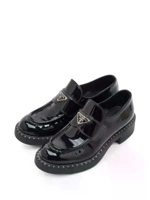 Prada Triangle Logo Platform Loafers