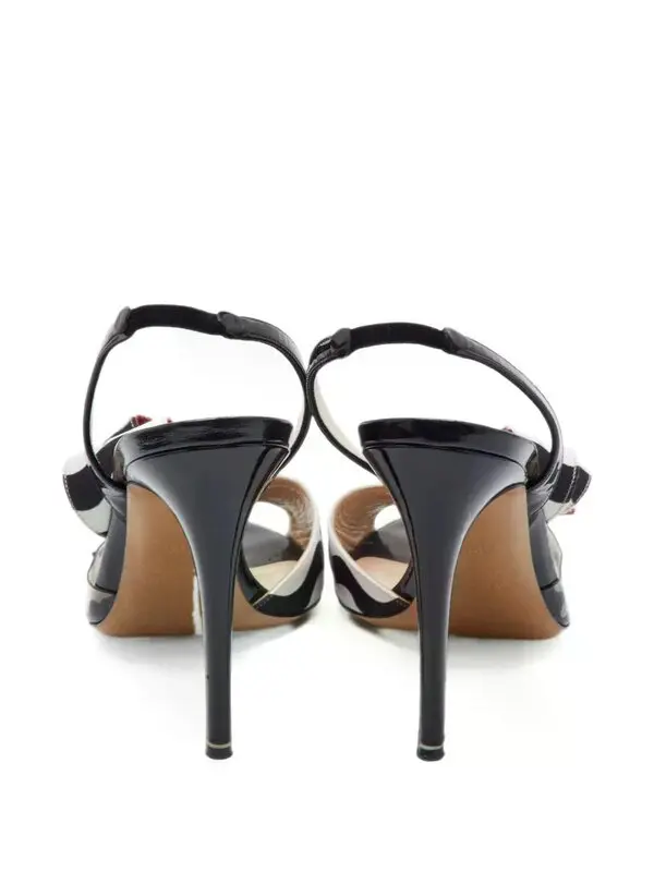NICHOLAS KIRKWOOD Striped Ruffled High Stiletto Heel Sandals