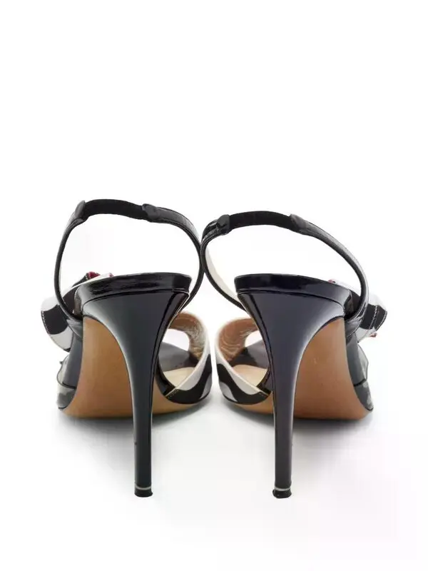 NICHOLAS KIRKWOOD Striped Ruffled High Stiletto Heel Sandals
