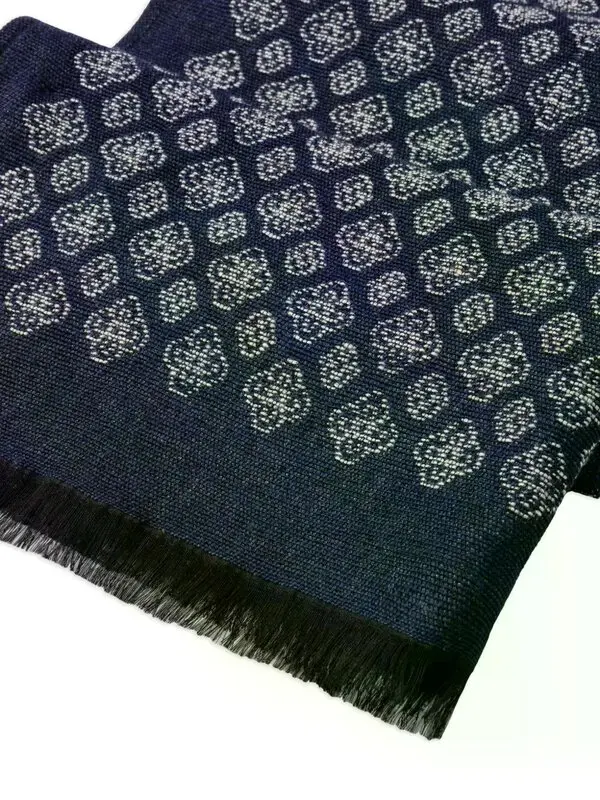 HACKETT LONDON Tile-patterned Fringed Scarf