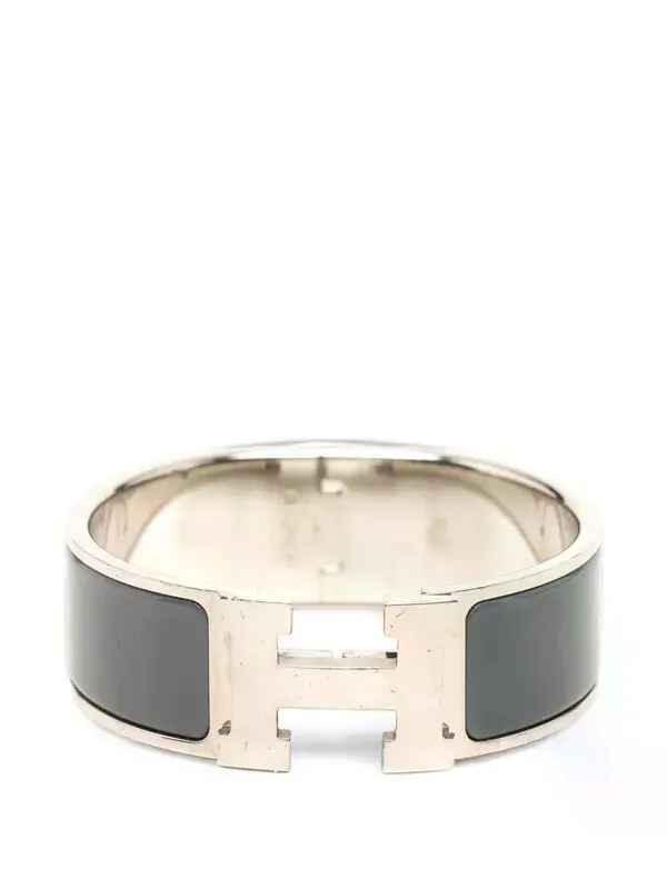Hermès 2000-2026 Wide Enamel Clic Clac H Bracelet Pm Costume Bracelet - Grey