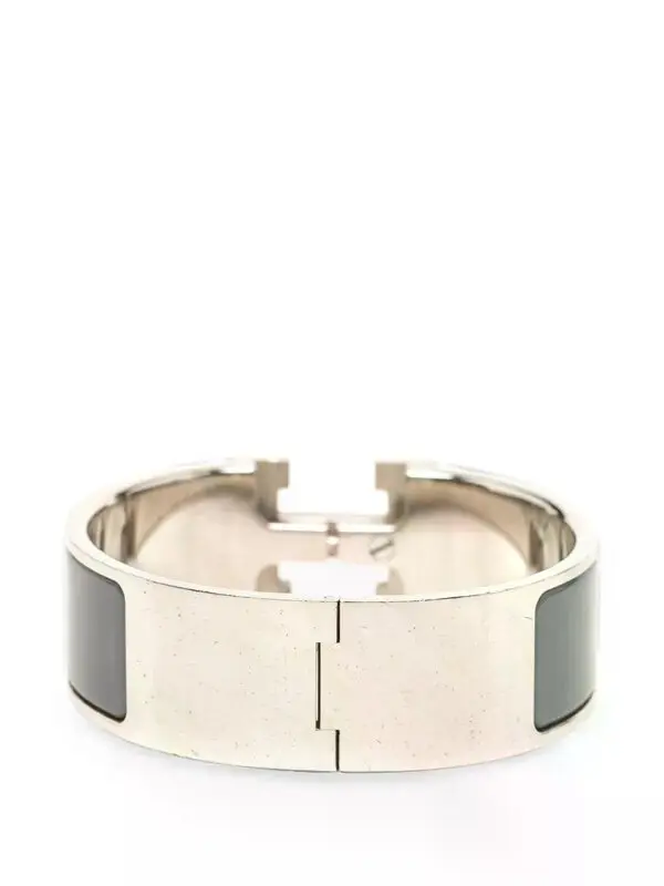 Hermès Enamel And Palladium-plated Metal Clic Clac H Bracelet Pm