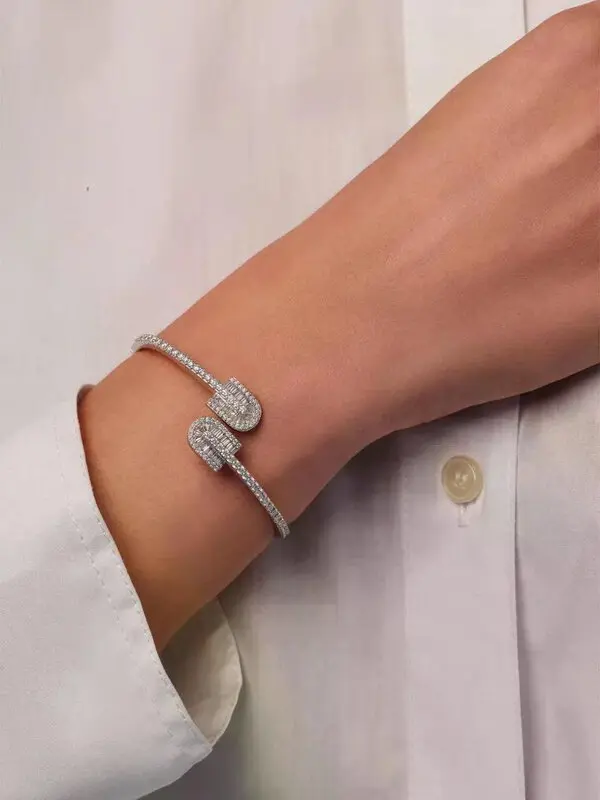 U LOS ANGELES Maxi U Duo Diamond Bracelet - Silver