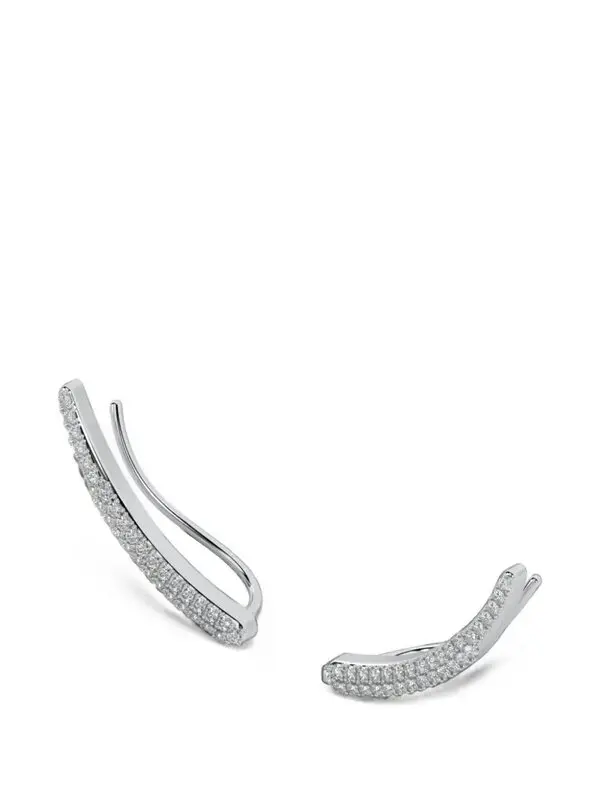SOLO FOR DIAMONDS Diamond-embellished Curved Earrings