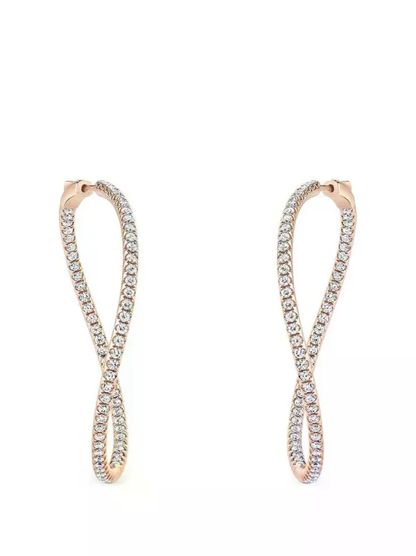 ANITA KO Diamond Twisted Hoop Earrings - Pink