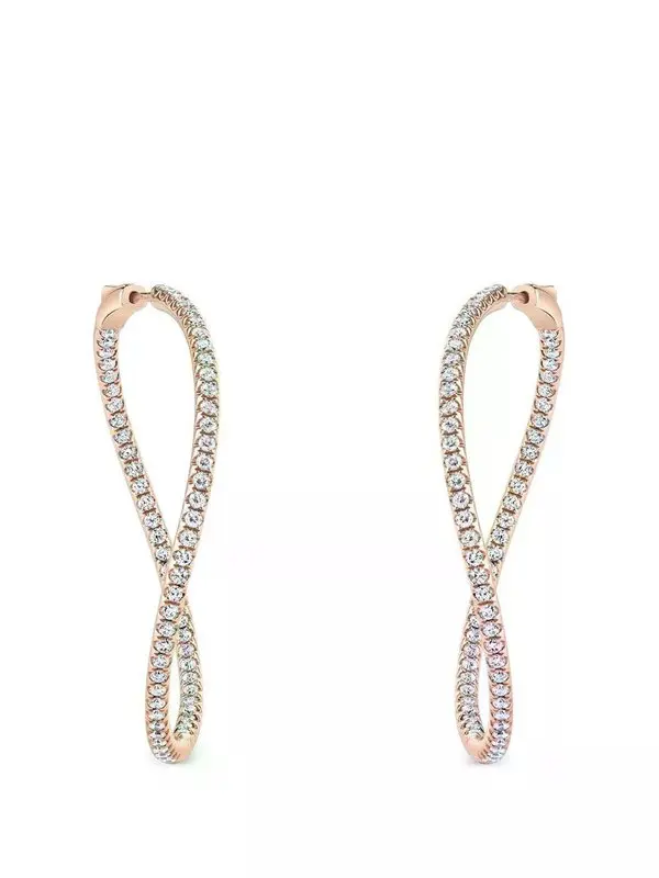 ANITA KO Diamond Twisted Hoop Earrings - Pink