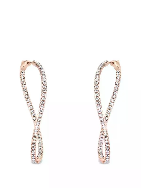 ANITA KO Diamond Twisted Hoop Earrings - Pink