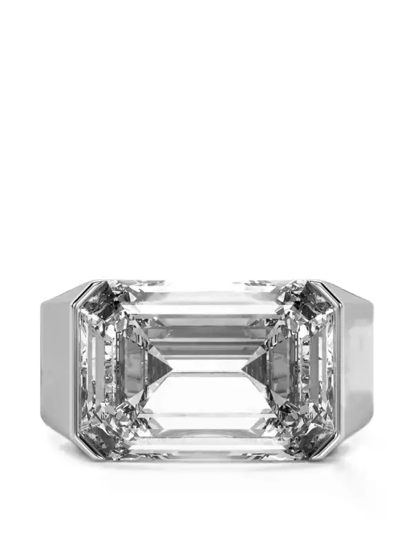 SOLO FOR DIAMONDS Emerald-cut Diamond-embellished Ring