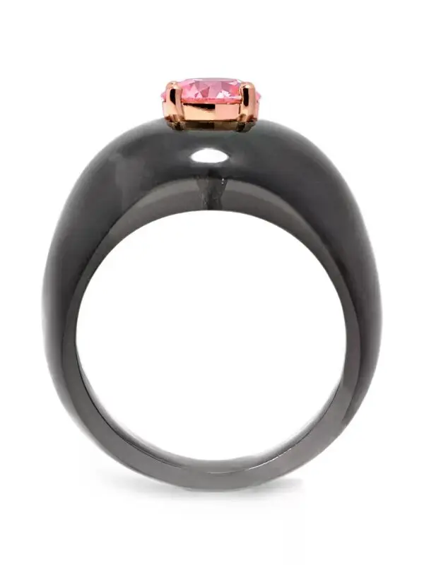 SOLO FOR DIAMONDS Diamond-embellished Dome Ring