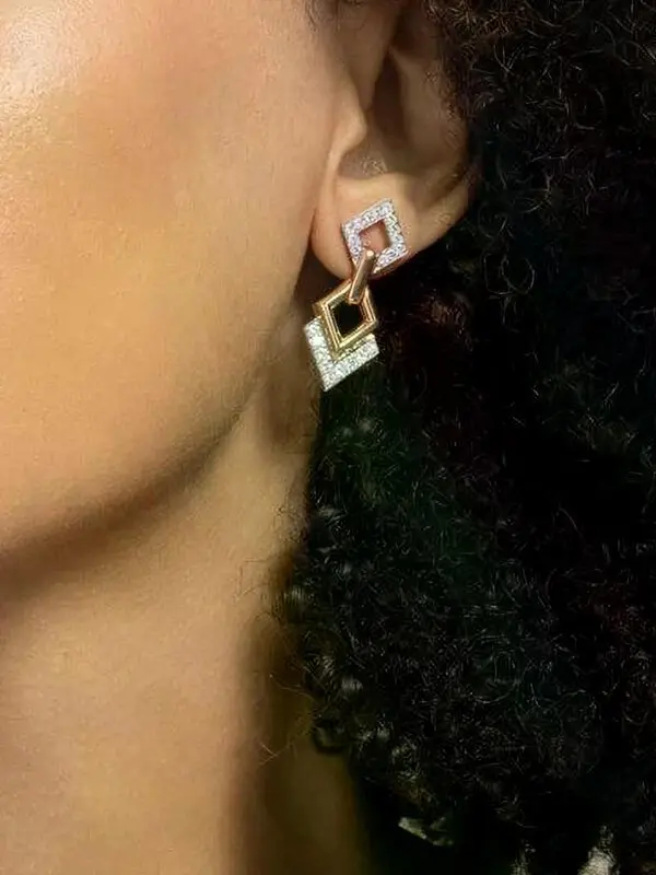 David Webb Diamond Double-drop Earrings