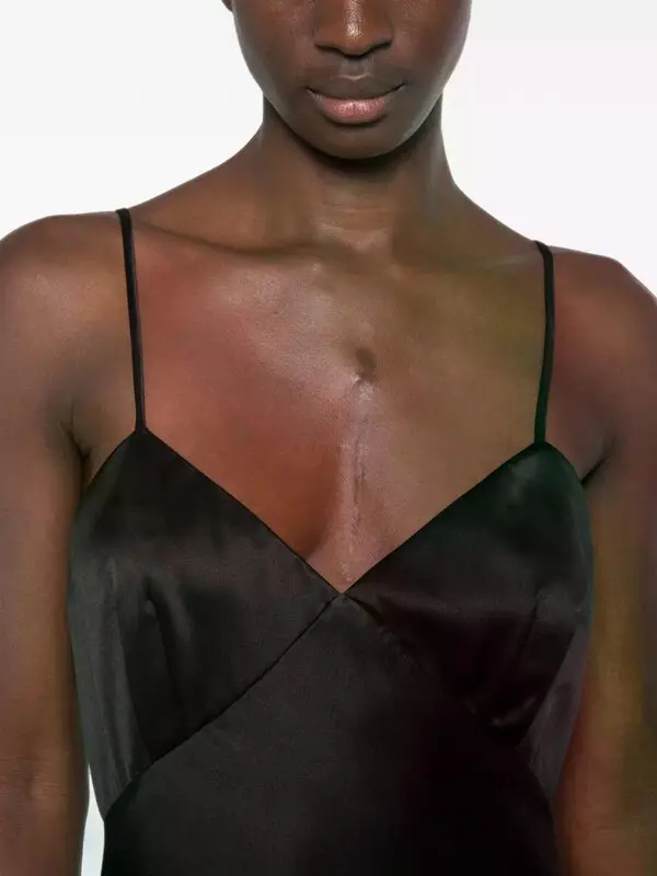 Max Mara Satin Finish Back-cutout Maxi Dress